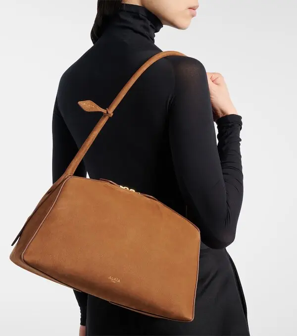Alaïa Le Bouledogue Suede Shoulder Bag - Brown
