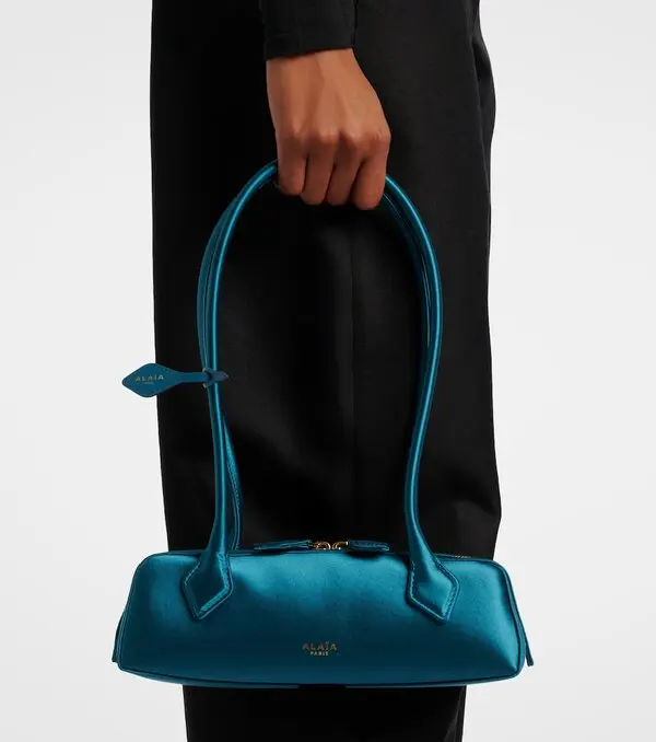 Alaïa Le Teckel Small Satin Shoulder Bag - Blue