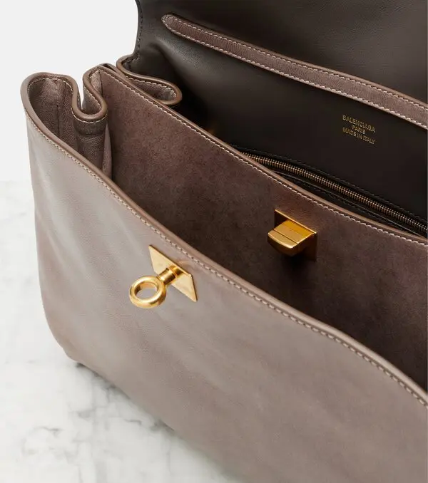 Balenciaga Rodeo Medium Leather Shoulder Bag - Brown