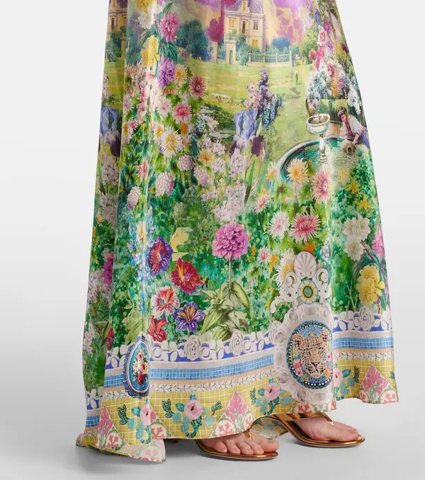 Camilla Printed Silk Slip Dress