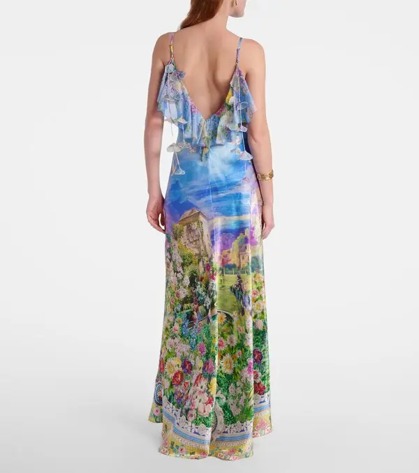 Camilla Printed Silk Slip Dress