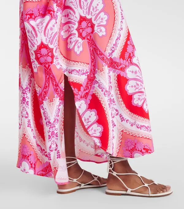 Melissa Odabash Carlotta Printed Satin Kaftan - Multicoloured