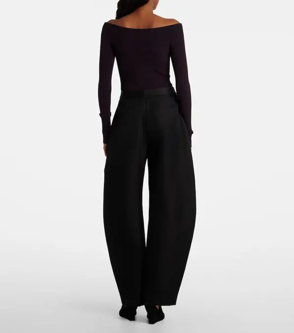 Alaïa Wool And Silk Barrel-leg Trousers