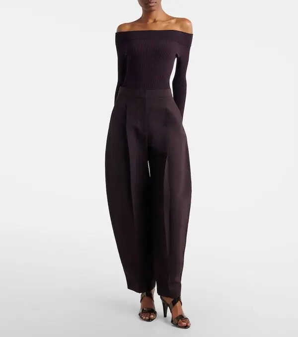 Alaïa Ribbed-knit Off-shoulder Bodysuit