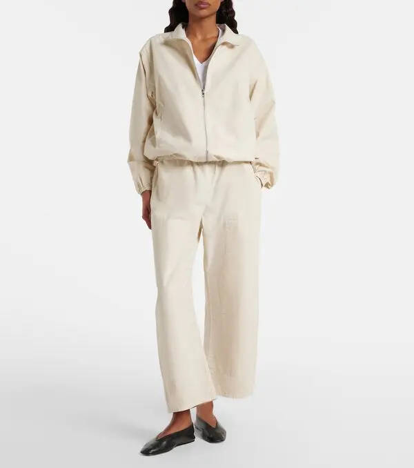 LESET Kyoto Cropped Cotton Wide-leg Pants - White