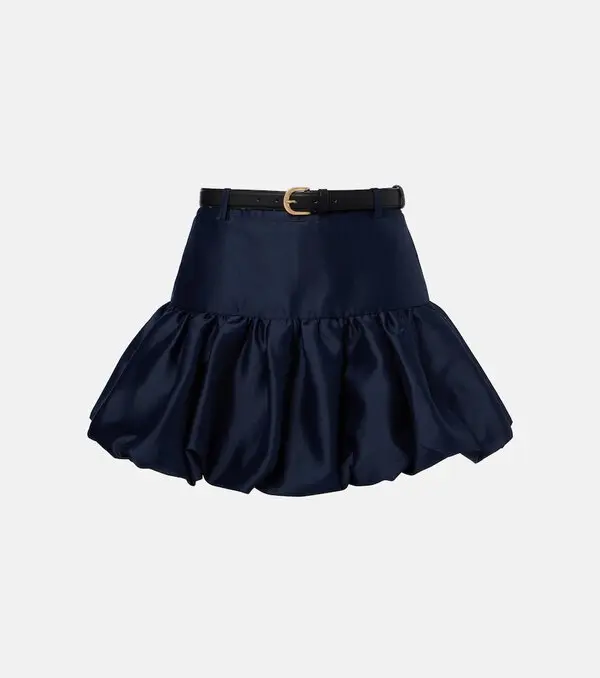 SELF-PORTRAIT Belted Taffeta Miniskirt