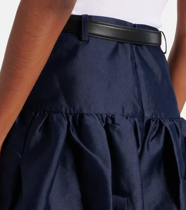 SELF-PORTRAIT Belted Taffeta Miniskirt