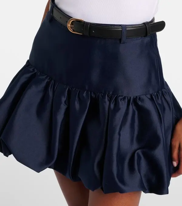 SELF-PORTRAIT Belted Taffeta Miniskirt
