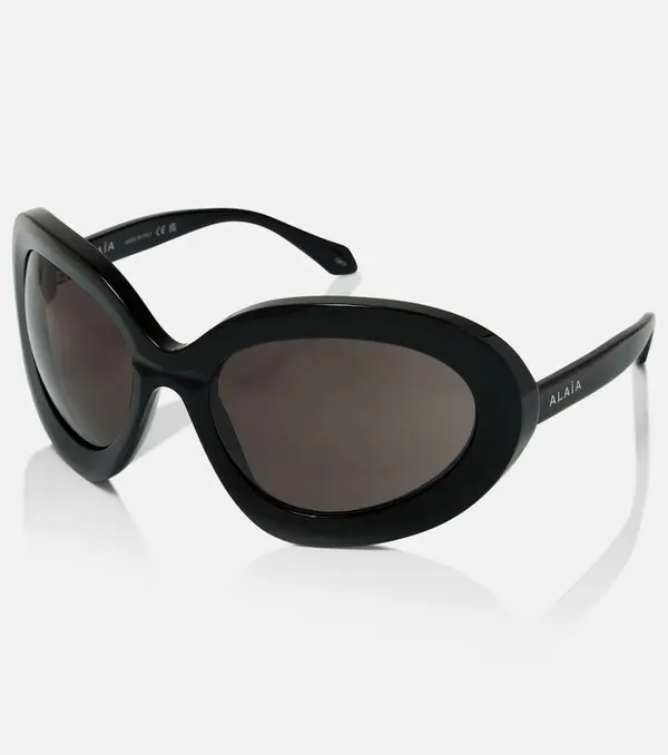 Alaïa Logo Oversized Oval Sunglasses