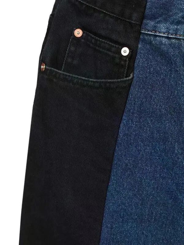 E.L.V. DENIM Paneled Flare Jeans