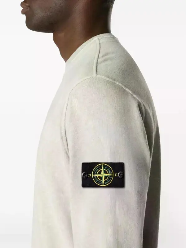 Stone Island Crew-neck Sweatshirt With Logo Badge - Grey