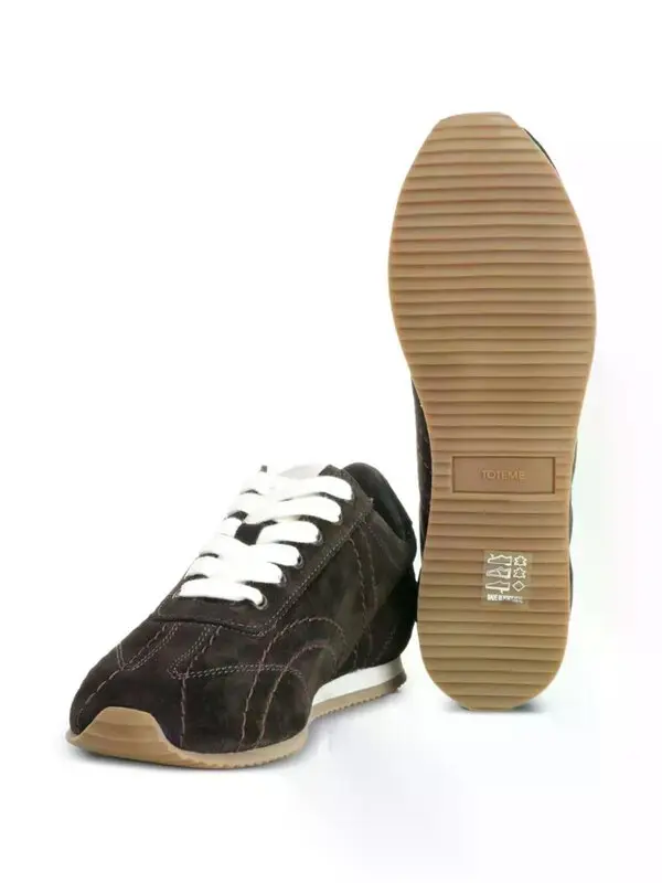 TOTEME Suede Lace-up Sneakers - Brown