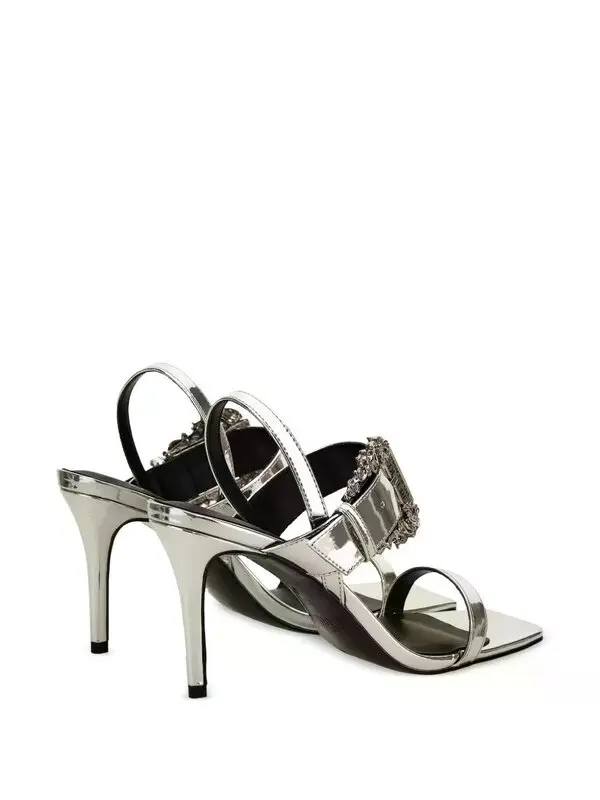 Versace Embellished Buckle Strappy Sandals