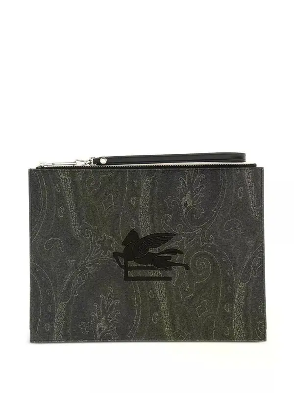Etro Paisley-print Clutch Bag - Grey