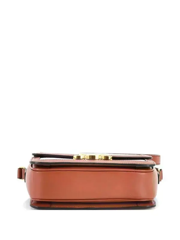 Celine Triomphe Shoulder Bag In Canvas And Leather - Neutrals