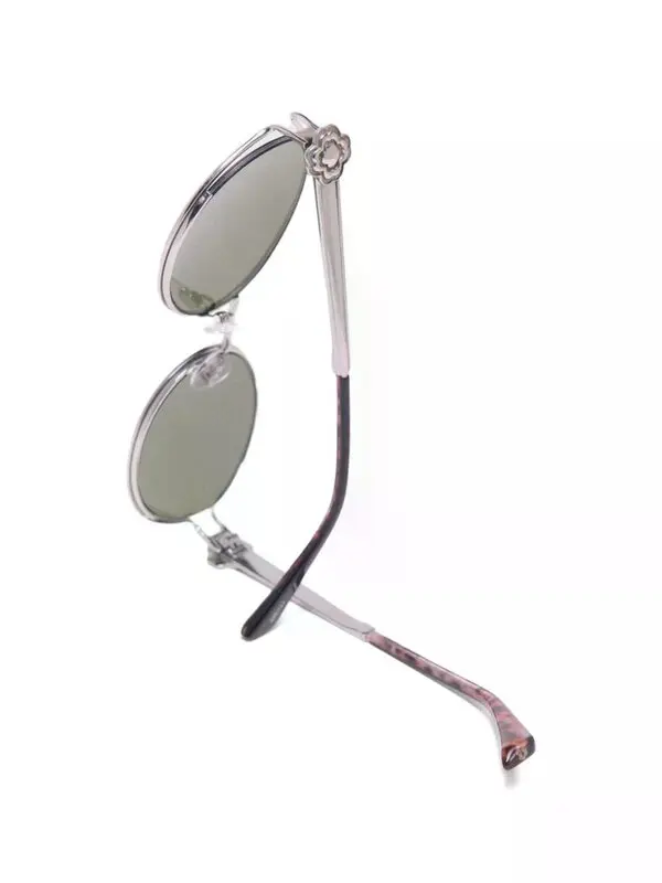 Maje Round Frame Sunglasses With Flower Detail