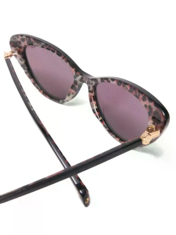 Maje Cat Eye Sunglasses With Animal Print Accents