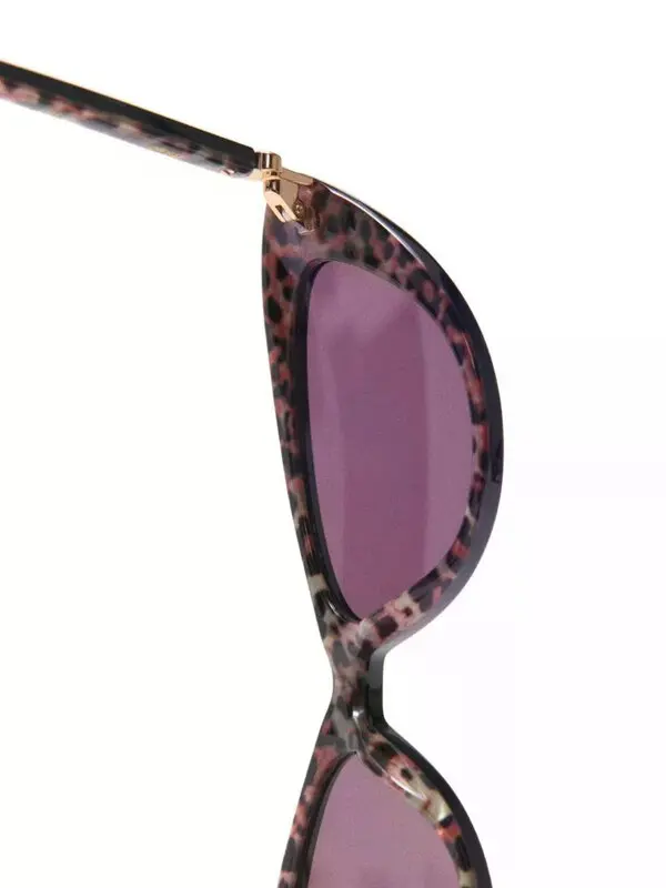 Maje Cat Eye Sunglasses With Animal Print Accents