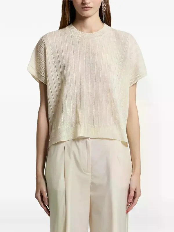 Peserico Ribbed Short-sleeve Knitwear - Neutrals