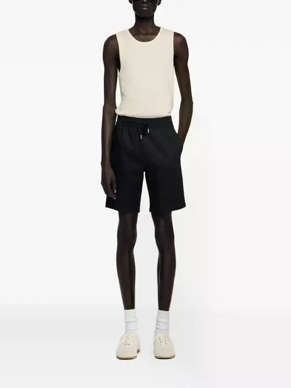 Sandro Cotton Blend Shorts With Elasticated Drawstring Waist