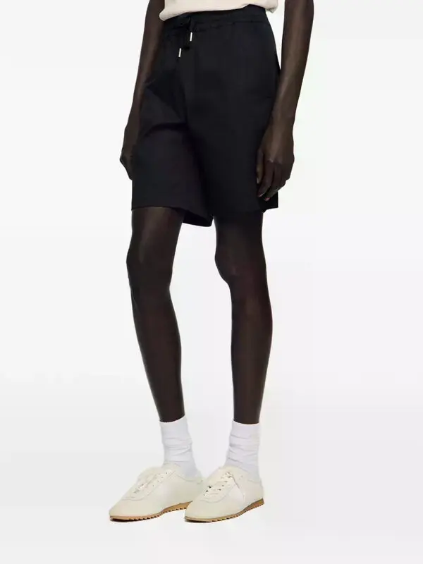 Sandro Cotton Blend Shorts With Elasticated Drawstring Waist