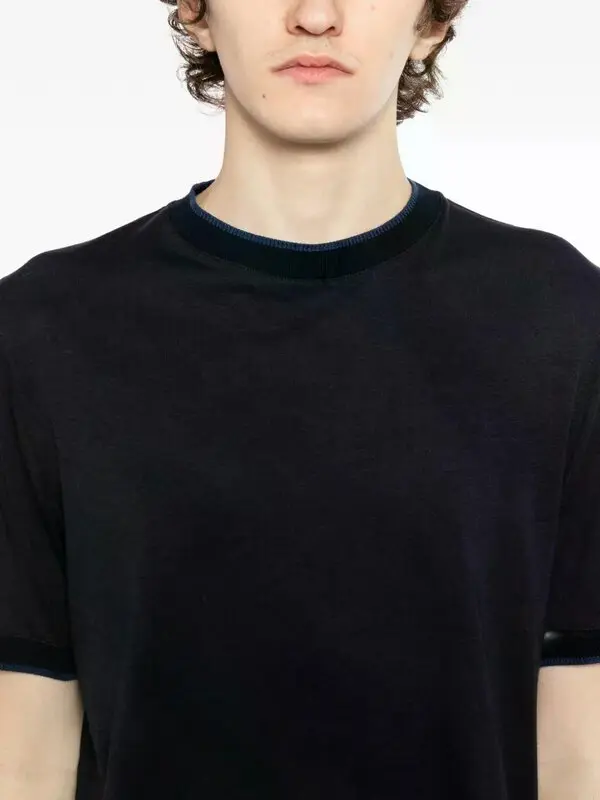 Canali Contrast-trim T-shirt