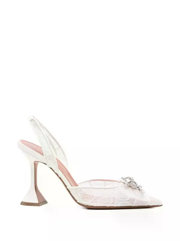 Amina Muaddi Rosie Slingback Pumps - White