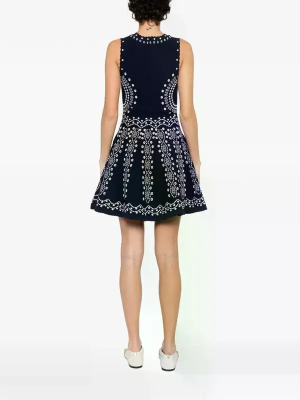Sandro Scarf-print Knit Mini Dress - Blue