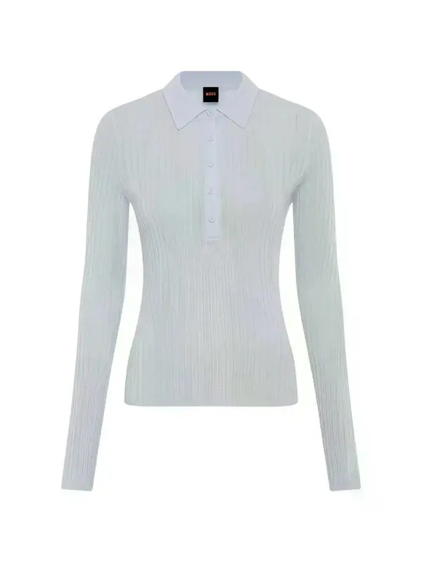 BOSS Polo-collar Sweater In Sheer Wool Blend
