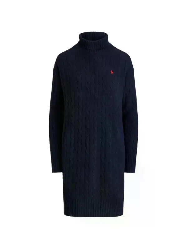 Polo Ralph Lauren Cable Knit Turtleneck Midi Dress