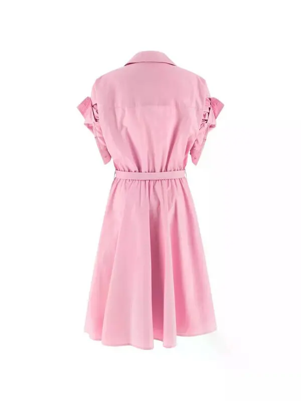 NUDE Short-sleeve Midi Dress With Belted Waist