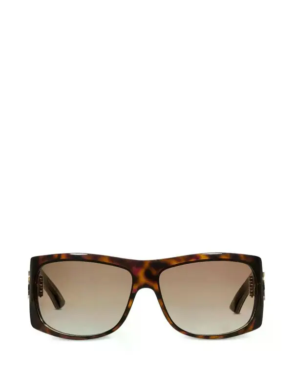 Gucci Logo-plaque Sunglasses - Brown
