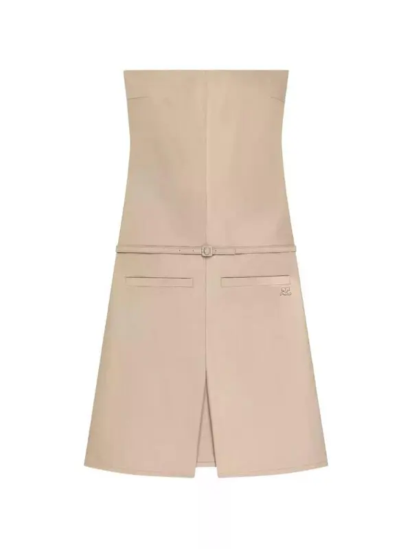 COURREGES Belted Strapless Playsuit - Neutrals