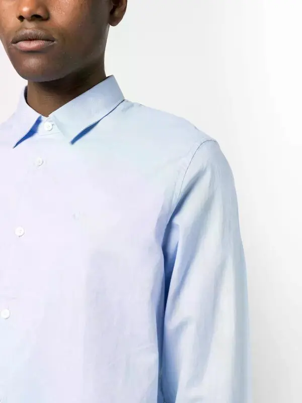 Armani Exchange Logo-embroidered Long-sleeve Cotton Shirt