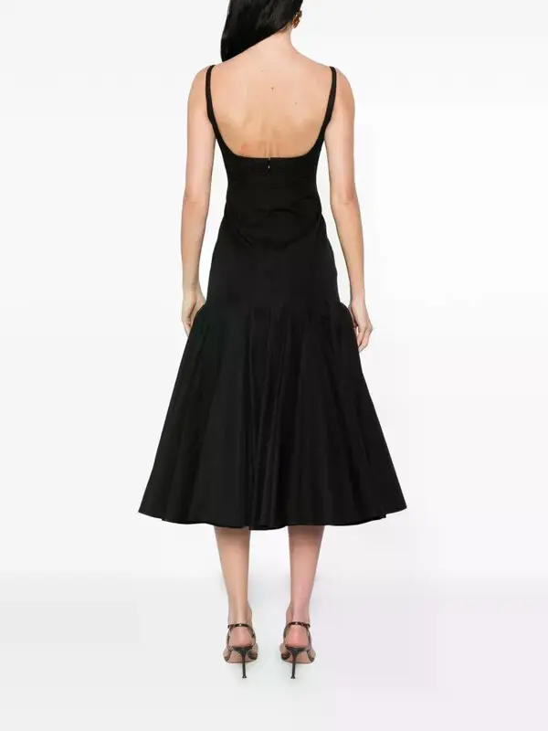 Jacquemus La Agave Pleated Midi Dress