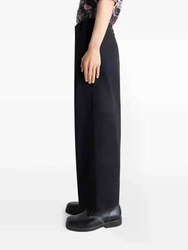 LEMAIRE Straight High-waisted Cotton Twill Trousers