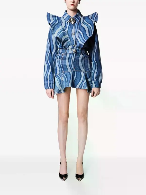 AREA Sunray-patterned Denim Shirt