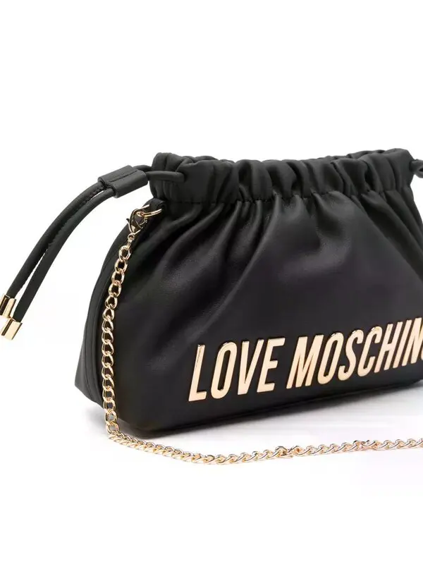 Moschino Drawstring Clutch Bag With Chain Strap
