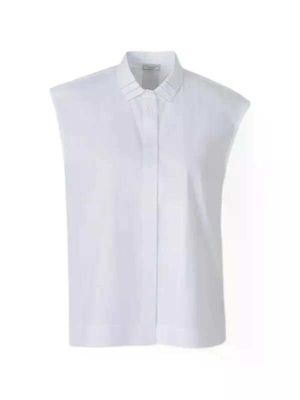 Peserico Sleeveless Shirt With Pleated Back - White