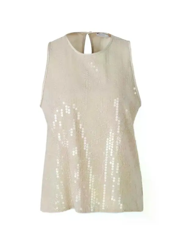 Peserico Sequin-embellished Sleeveless Top - Neutrals