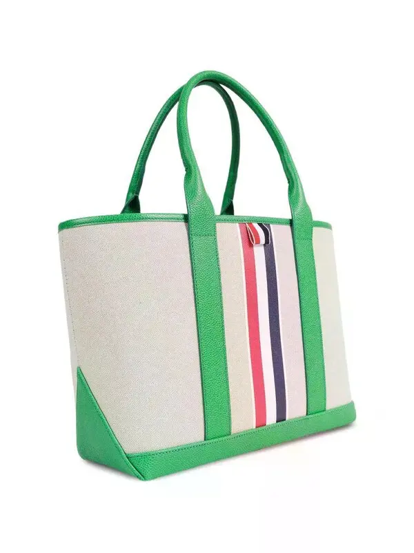 Thom Browne Cotton Tote Bag With Signature Striping