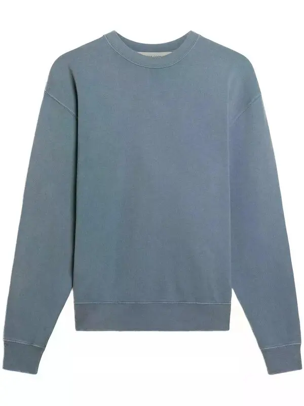 GOLDEN GOOSE Boxy Sweatshirt With Distressed Logo Detail - Blue