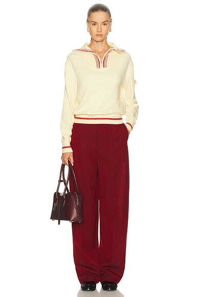Guest In Residence Jib Polo Half Zip Sweater - Mist