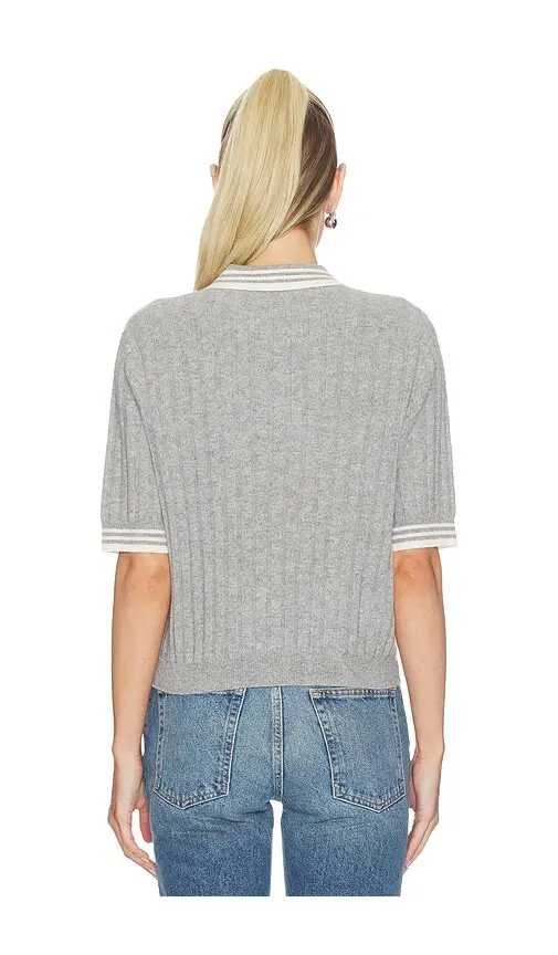 Soft Goat Striped Pique Top