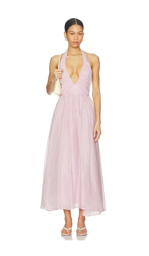 Bardot Dorota Halter Neck Midi Dress - Pink