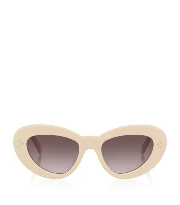 Celine Oversized Cat Eye 3 Dots Sunglasses - White