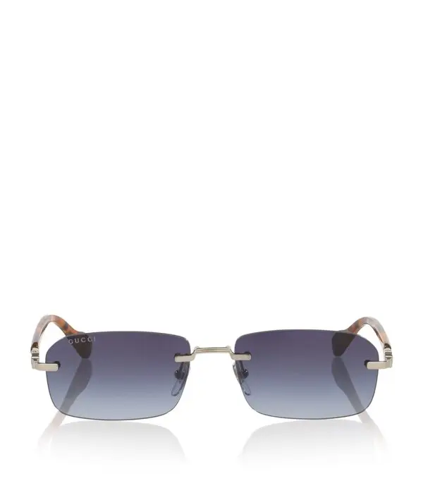 Gucci Rimless Rectangle Sunglasses - Silver