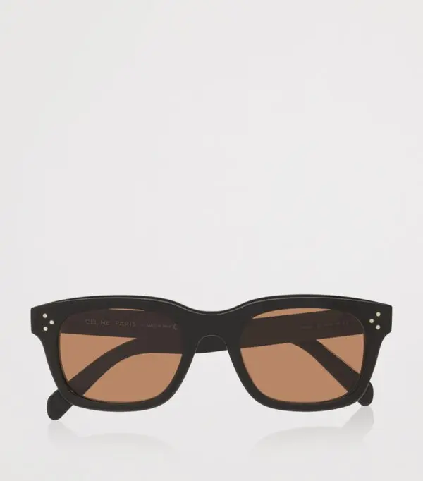 Celine Acetate Irregular Sunglasses - Black
