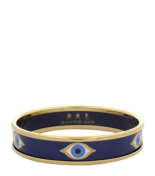 Halcyon Days Gold-plated Evil Eye Bangle - Black