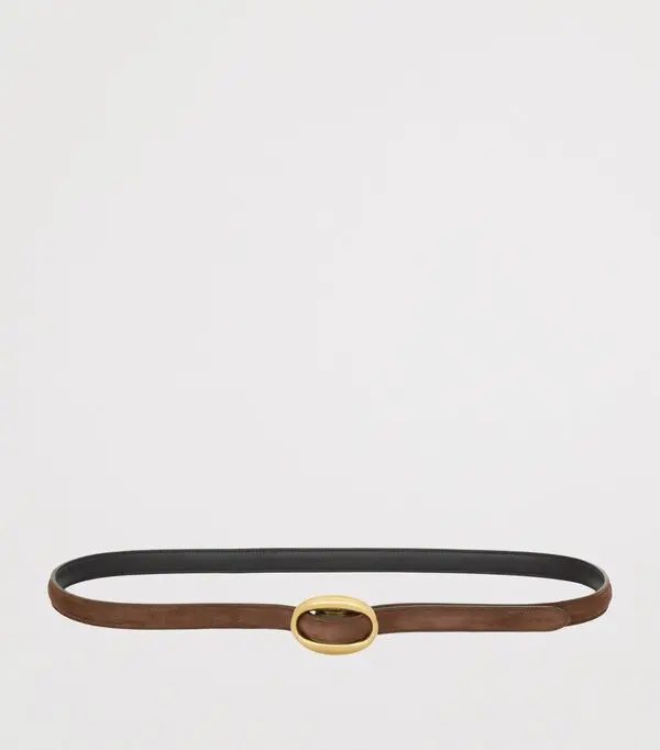 Saint Laurent Oval Buckle Leather Belt